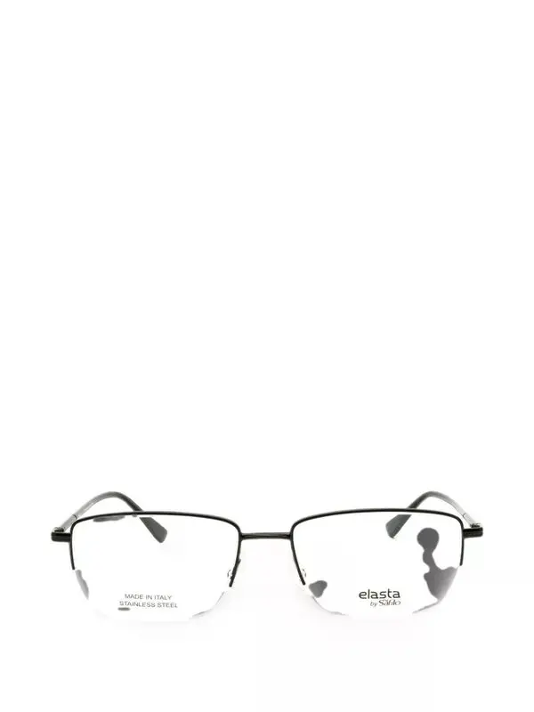 ELASTA Rectangle-frame Glasses - Black