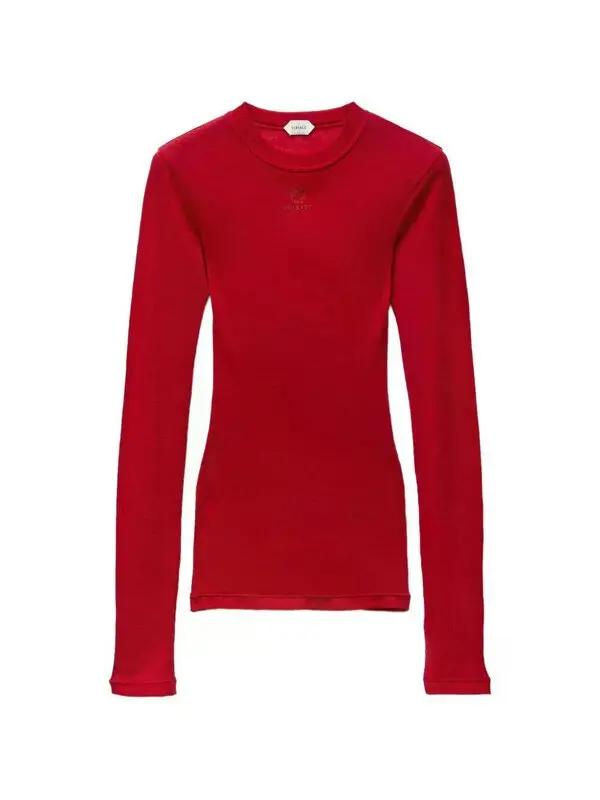 Versace Long-sleeve Wool Knit T-shirt With Medusa Logo Embroidery