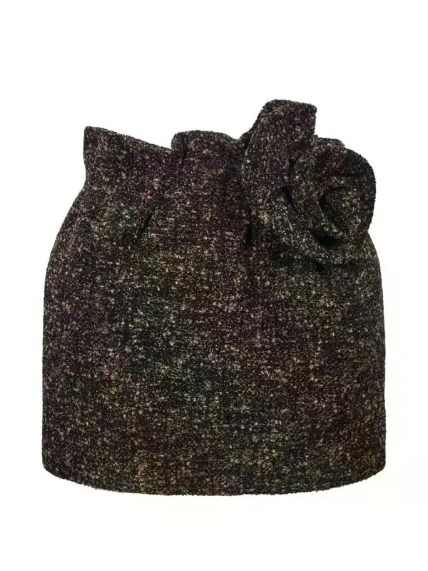 Magda Butrym Tweed Floral Applique Mini Skirt