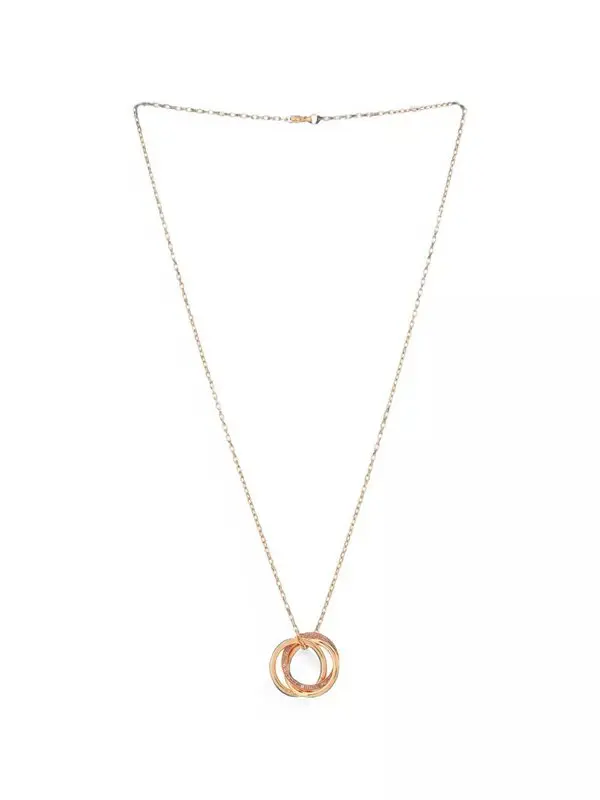 Cartier Trinity Pendant Necklace In 18k Rose Gold With Pave Sapphires - Pink