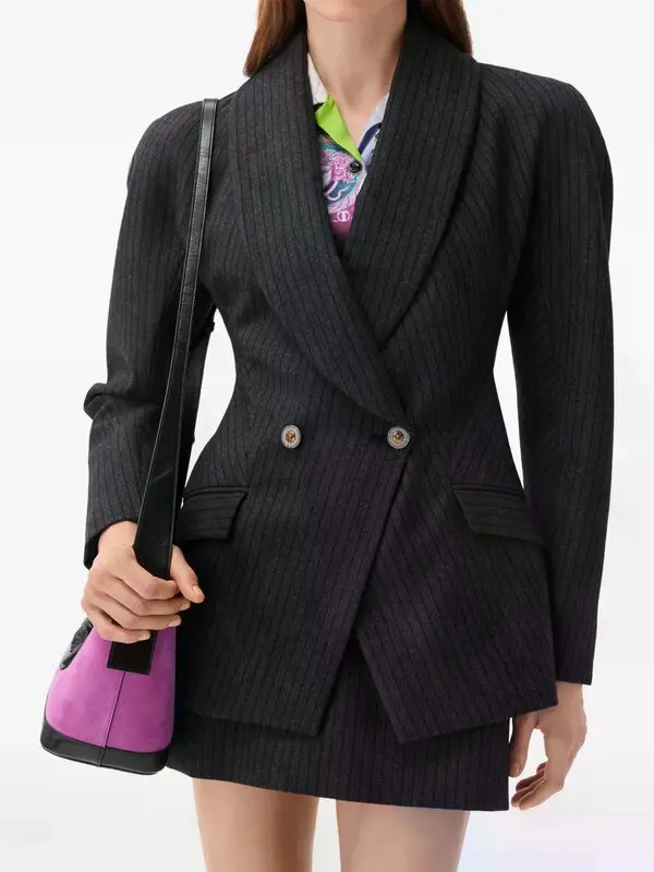 Versace Pinstripe Wool Twill Jacket