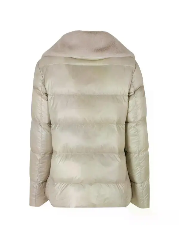 Herno Padded Jacket With Faux Fur Collar - Neutrals
