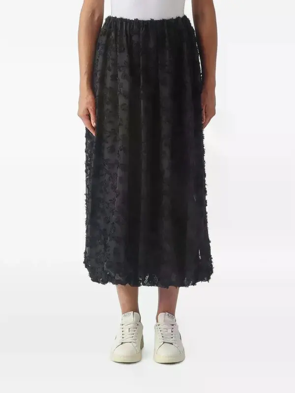 MEIMEIJ Textured-finish Flared Midi Skirt
