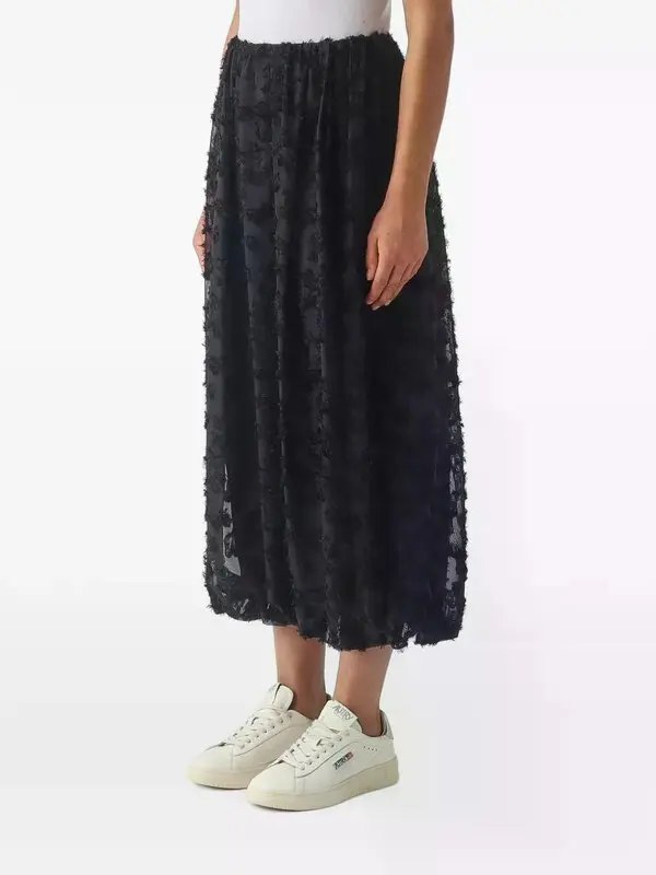 MEIMEIJ Textured-finish Flared Midi Skirt