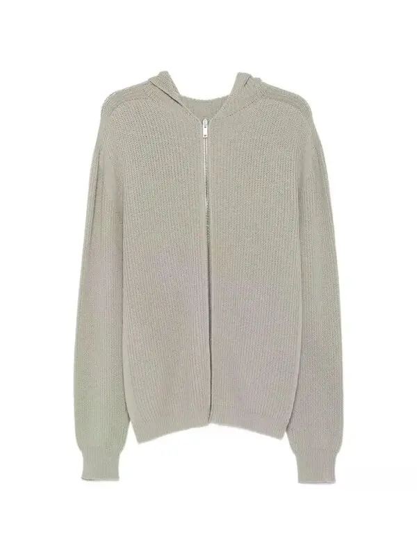 Rick Owens Ribbed-knit Zip-up Cardigan - Grey