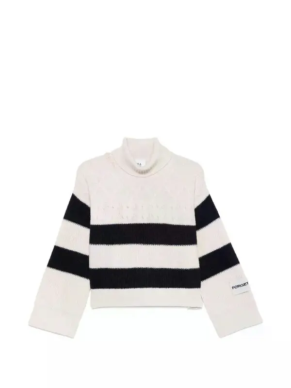 Erika Cavallini Cable-knit Striped Sweater