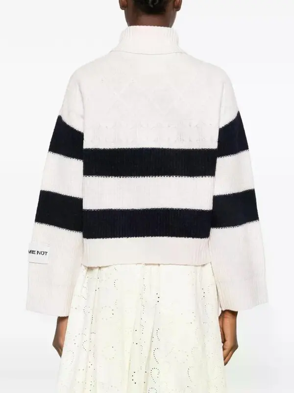 Erika Cavallini Cable-knit Striped Sweater