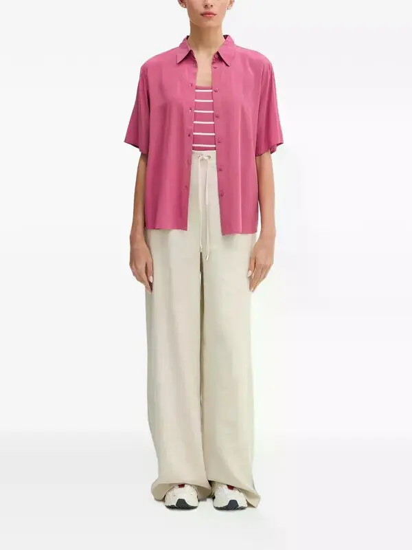 BENETTON Short Sleeve Button-down Shirt - Pink