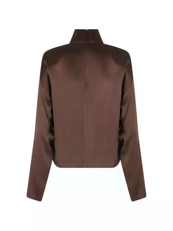 Federica Tosi Satin-finish High-neck Blouse