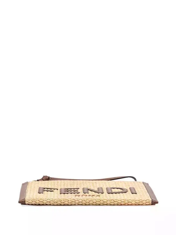 Fendi Raffia Roma Flat Clutch Bag