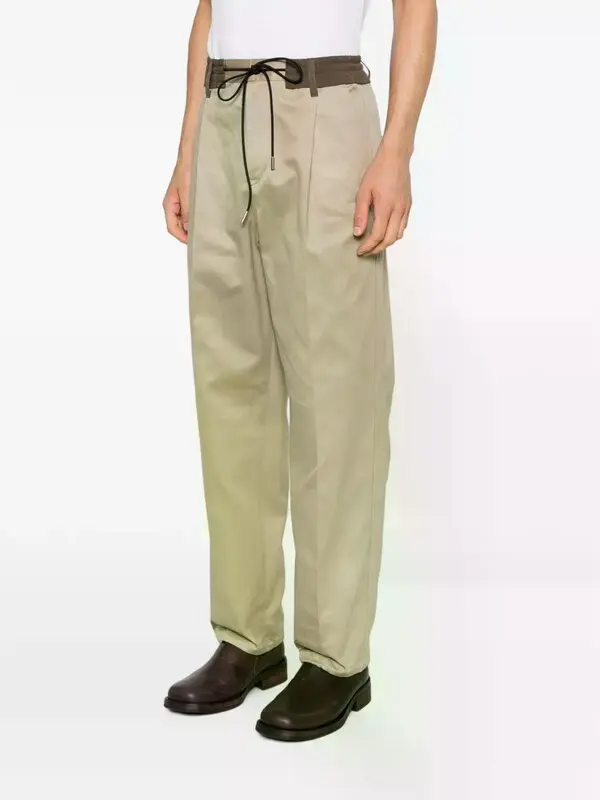 Sacai Pleated Drawstring Straight-leg Trousers