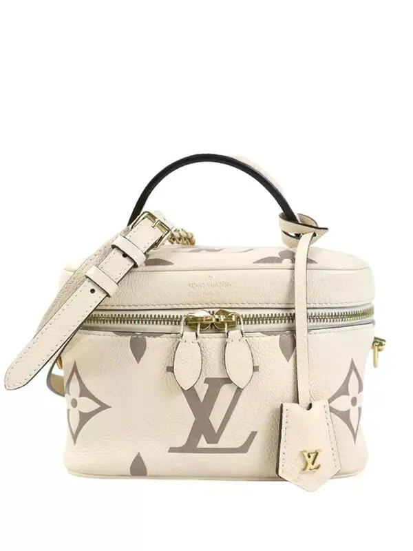 LOUIS VUITTON 2021-2026 Bicolor Monogram Giant Empreinte Vanity Pm Satchel - Neutrals