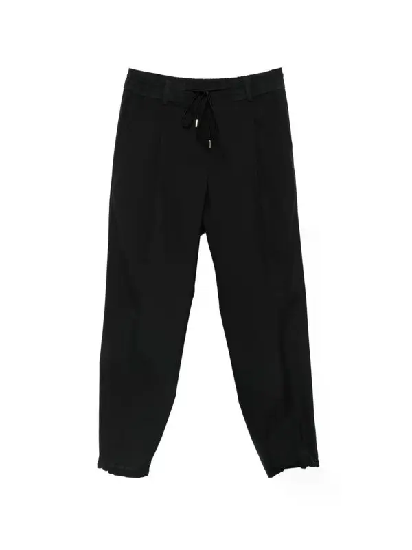 Sacai Drawstring-waistband Straight-leg Trousers - Black
