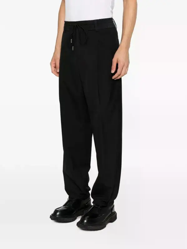 Sacai Drawstring Straight-leg Trousers - Black