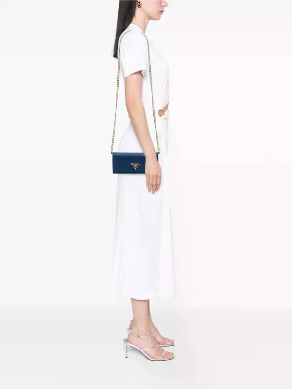 Prada Saffiano Leather Wallet On Chain Crossbody Bag