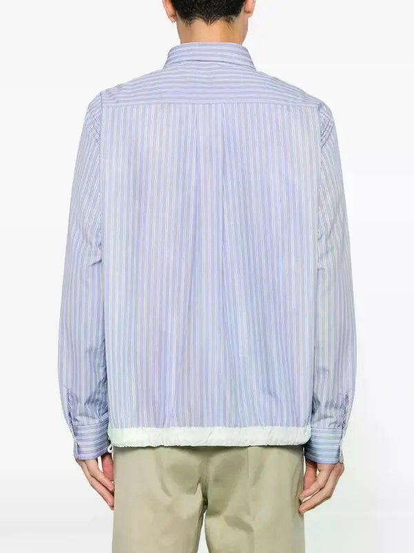 Sacai Striped Drawstring-hem Shirt