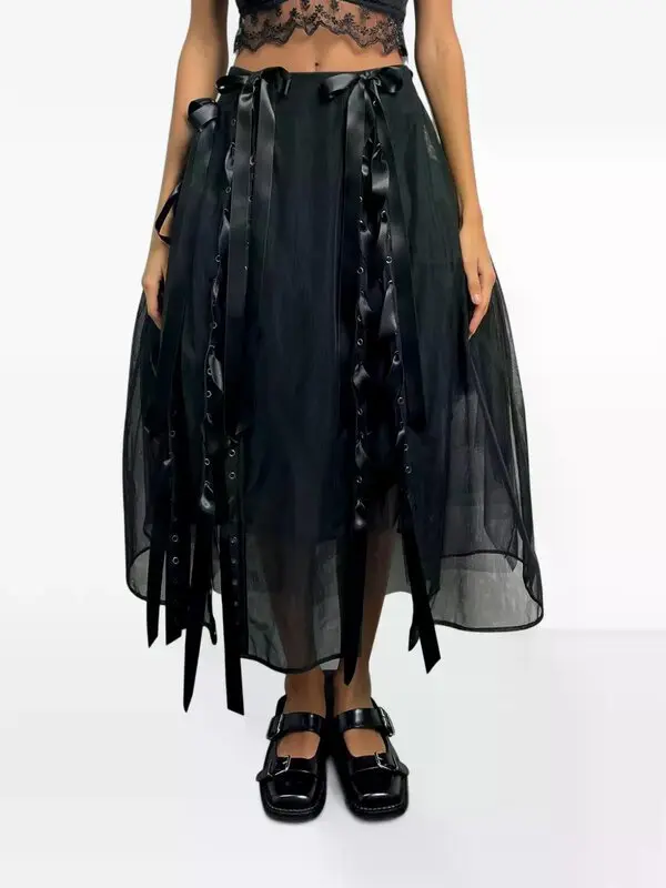 Simone Rocha Ribbon Detail A-line Midi Skirt