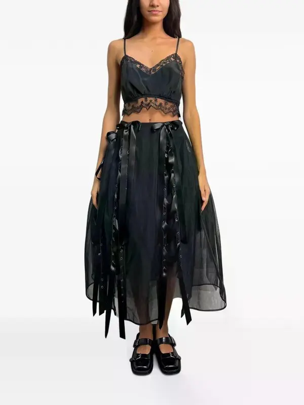 Simone Rocha Ribbon Detail A-line Midi Skirt