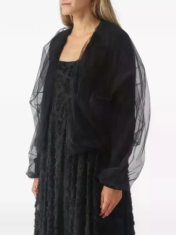 MEIMEIJ Tulle-overlay Cardigan