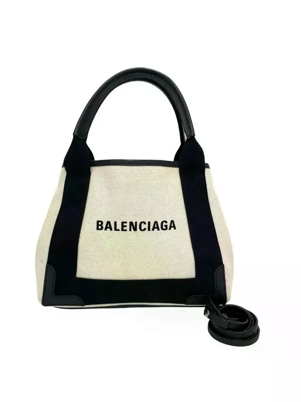 Balenciaga Canvas Navy Cabas S Tote Bag