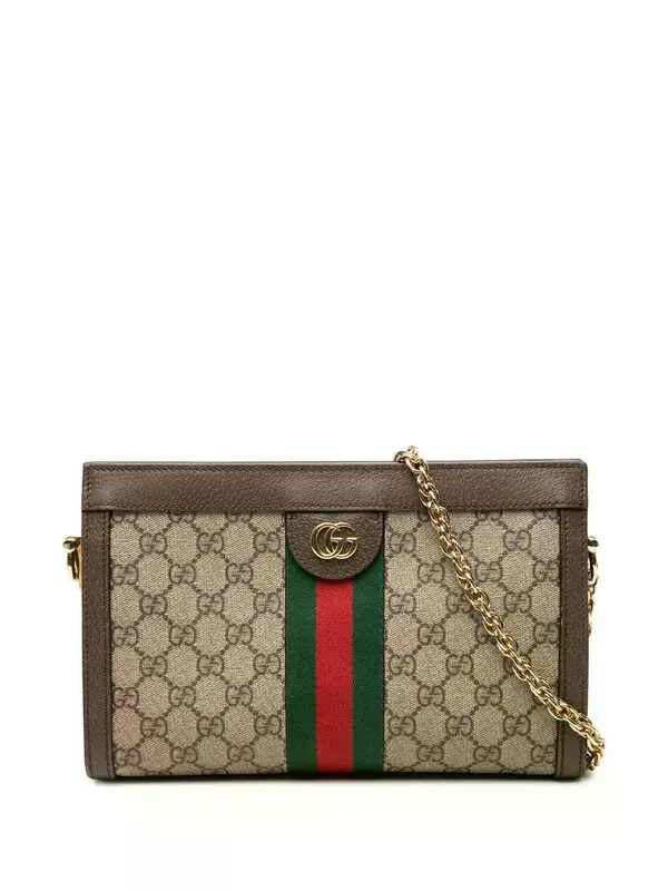 Gucci Ophidia Gg Supreme Web Chain Crossbody Bag - Neutrals