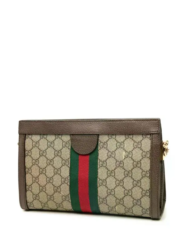 Gucci Ophidia Gg Supreme Web Chain Crossbody Bag - Neutrals