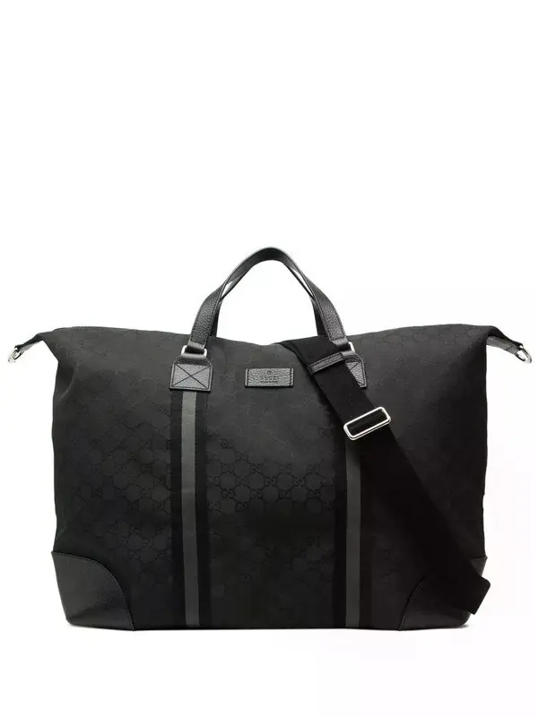 Gucci Gg Nylon Web Duffle Travel Bag