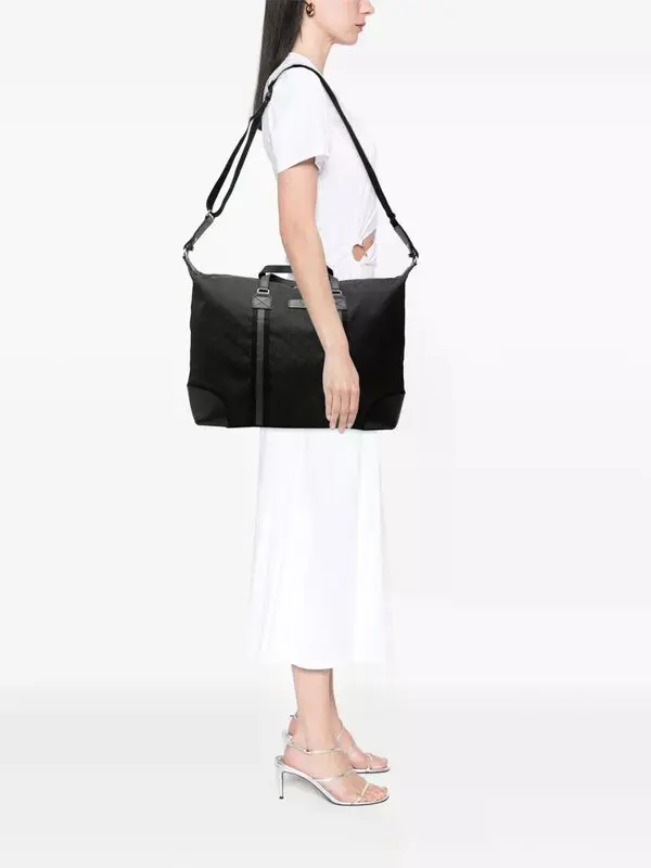 Gucci Gg Nylon Web Duffle Travel Bag