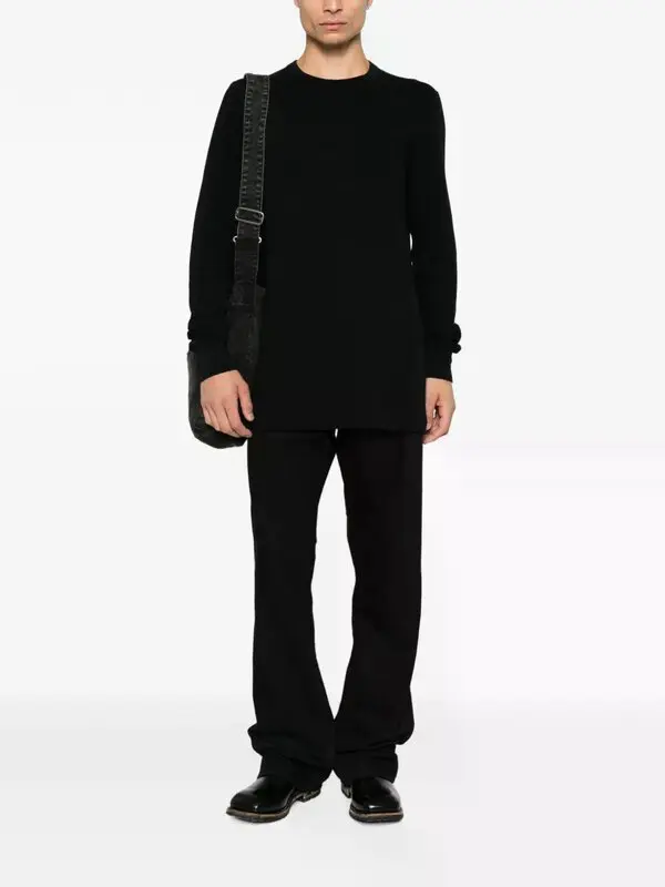 Rick Owens Ribbed Knit Long-sleeve Sweater
