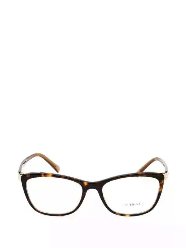Versace Tortoiseshell-effect Rectangle-frame Glasses