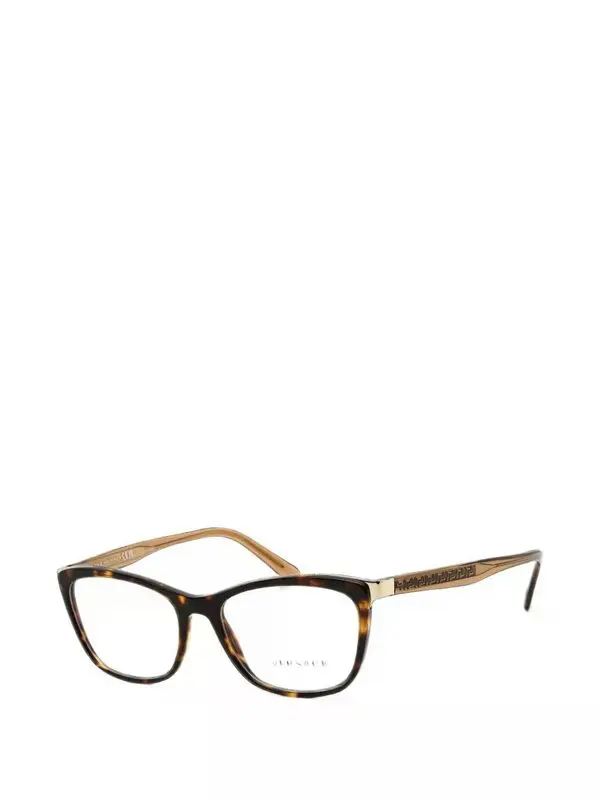 Versace Tortoiseshell-effect Rectangle-frame Glasses