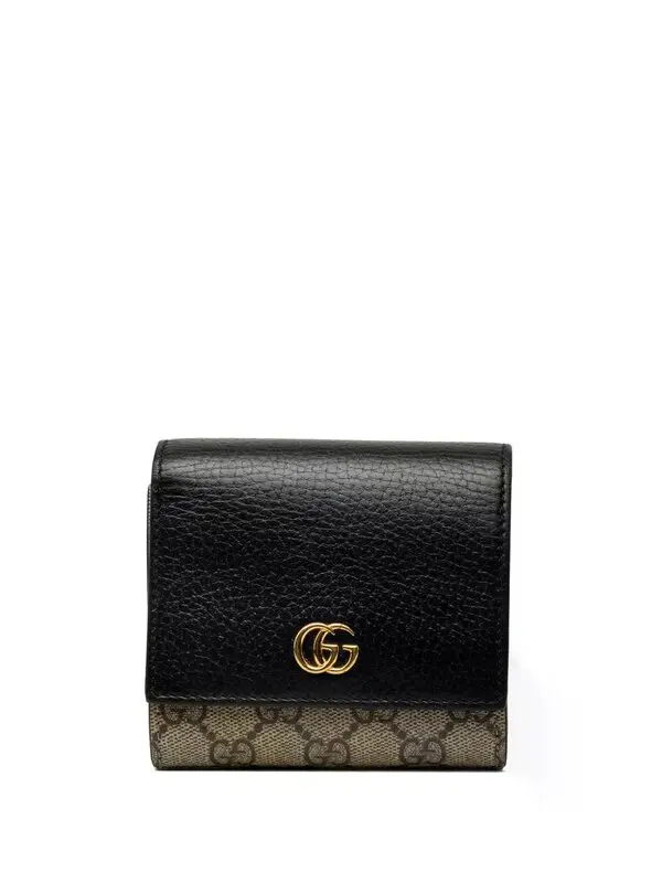 Gucci 2000-2026 Medium Bicolor Gg Marmont And Gg Supreme Compact Wallet Small Wallets