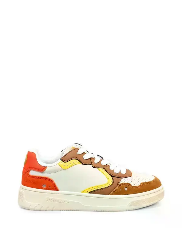 Scotch & Soda Perforated Panelled Sneakers - Neutrals
