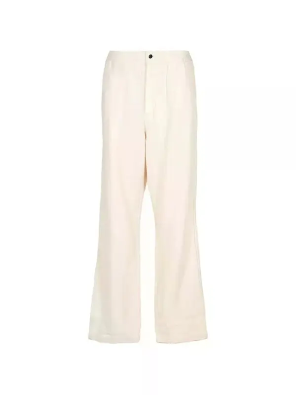 ORIGINAL MADRAS TRADING COMPANY Herringbone-weave Straight-leg Trousers - Neutrals