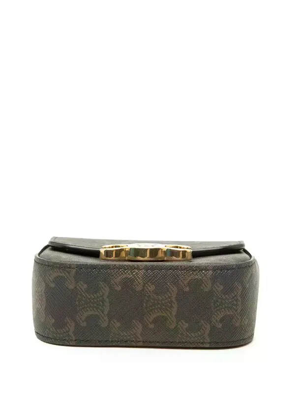 Celine 2022 Mini Triomphe Coated Canvas Claude Crossbody Bag