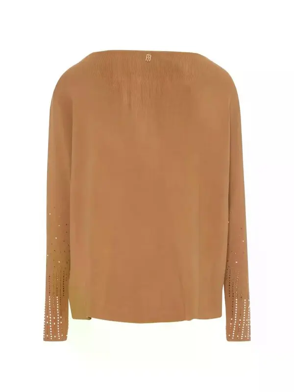 FRACOMINA Crystal-embellished Floral-appliqué Sweater - Brown