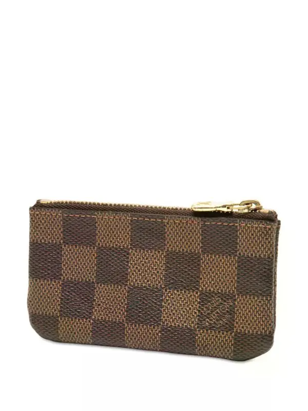 LOUIS VUITTON 2000 Damier Ebene Pochette Cles Coin Pouch - Brown