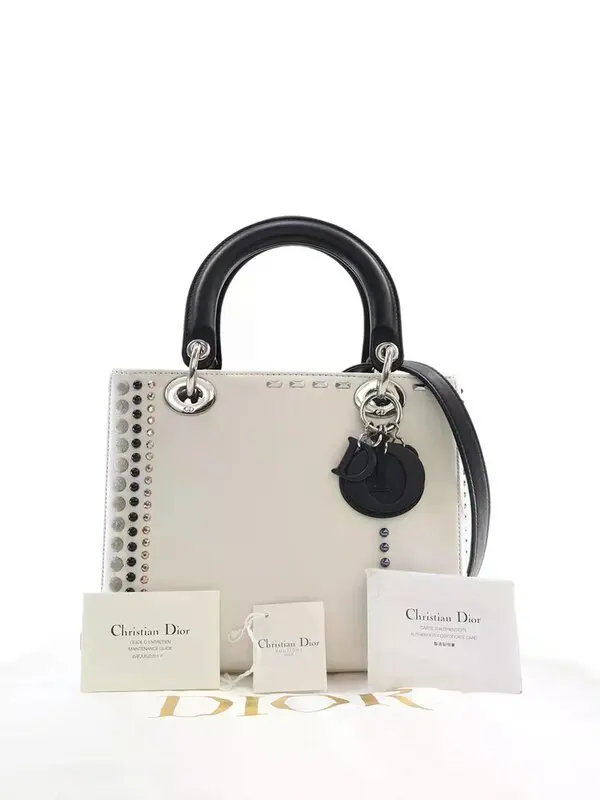 Dior 2012 Medium Studded Calfskin Lady Satchel