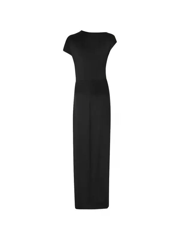 Federica Tosi Draped Detail Side Slit Maxi Dress - Black
