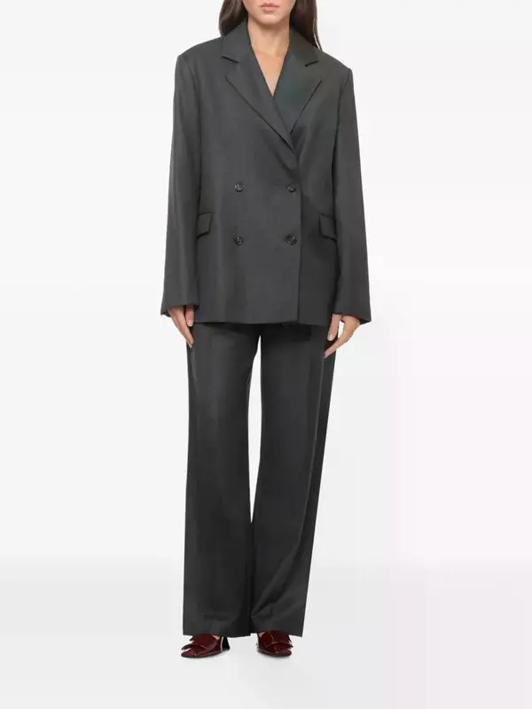 Loulou De Saison Donau Lds Double-breasted Virgin Wool Jacket - Grey