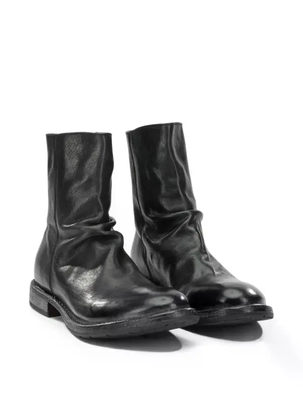 Moma Leather Rear Zip Boots