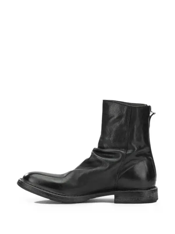 Moma Leather Rear Zip Boots