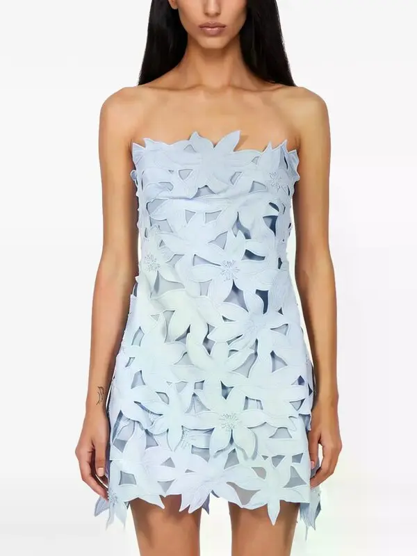 Simkhai Floral-appliqué Strapless Mini Dress