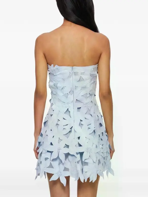 Simkhai Floral-appliqué Strapless Mini Dress