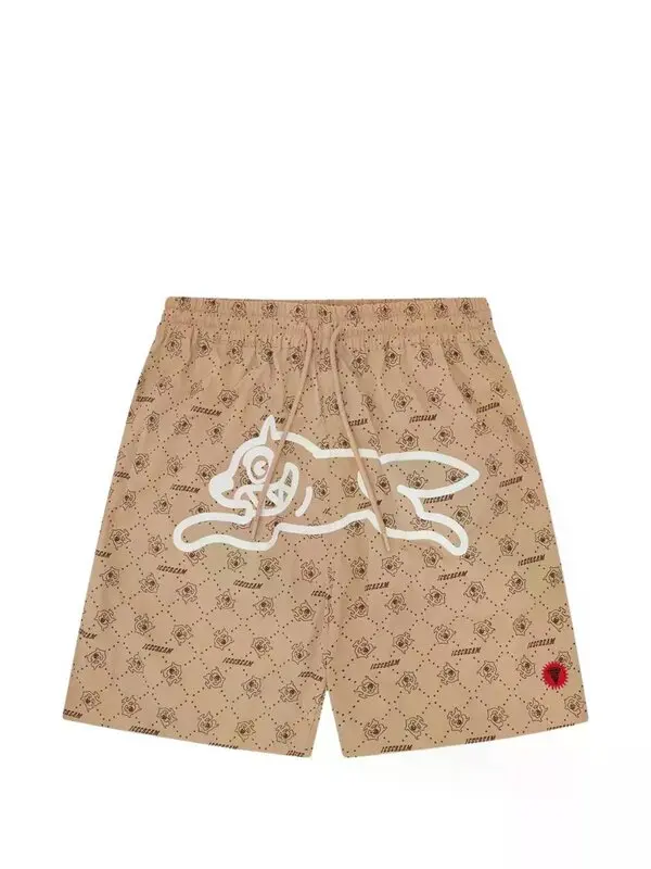 ICECREAM Running Dog Monogram Swim Shorts - Neutrals