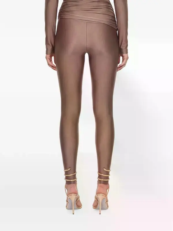 Andamane Vicky Ruched Metallic-finish Leggings - Neutrals