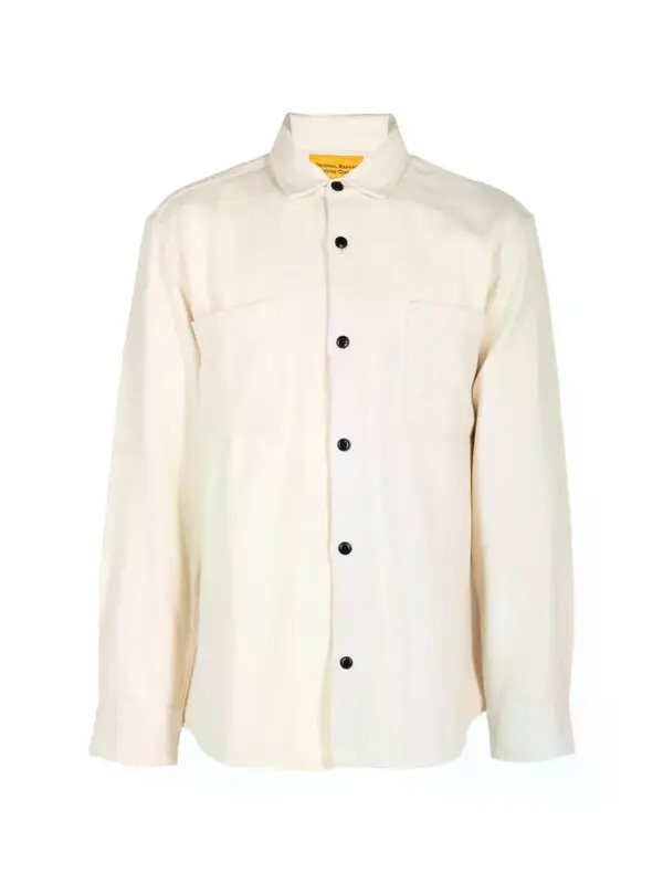 ORIGINAL MADRAS TRADING COMPANY Herringbone-weave Chest-pocket Shirt - Neutrals