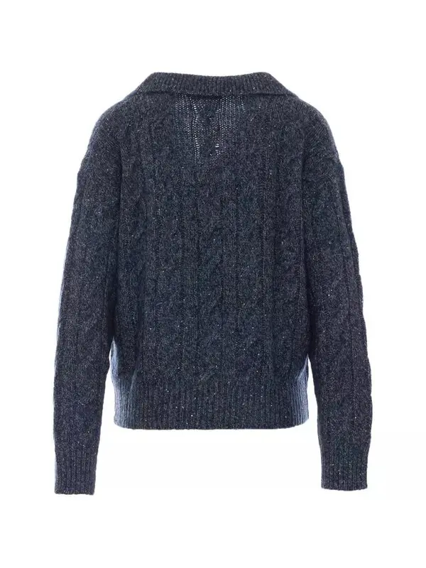 ELEH Sequin-embellished V-neck Sweater