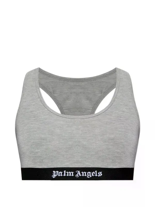 Palm Angels Logo-underband Racerback Top - Grey