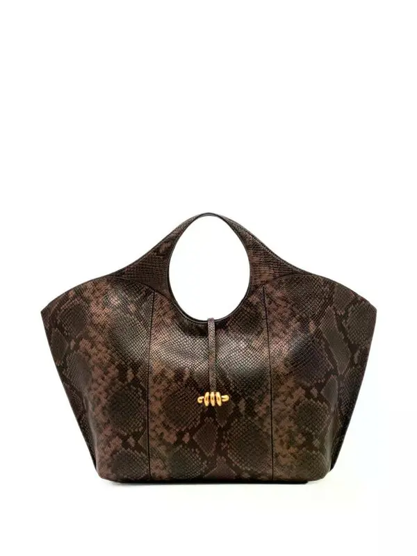 GIANNI CHIARINI Infinity Snake-effect Leather Shoulder Bag - Brown